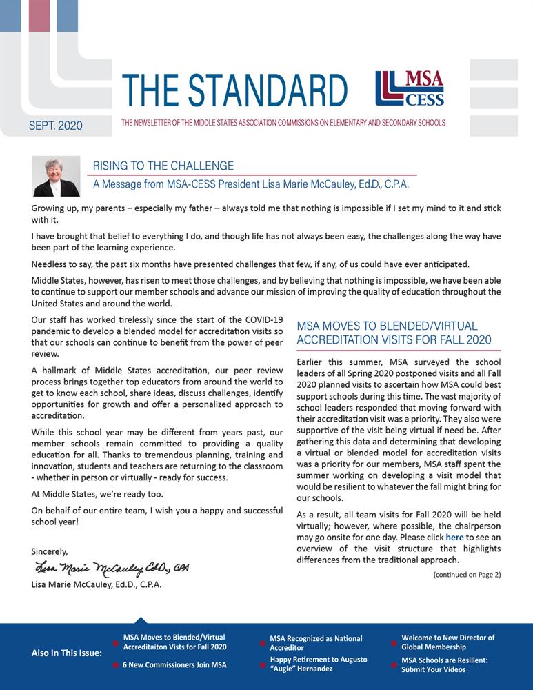 September 2020 Newsletter - MSA-CESS